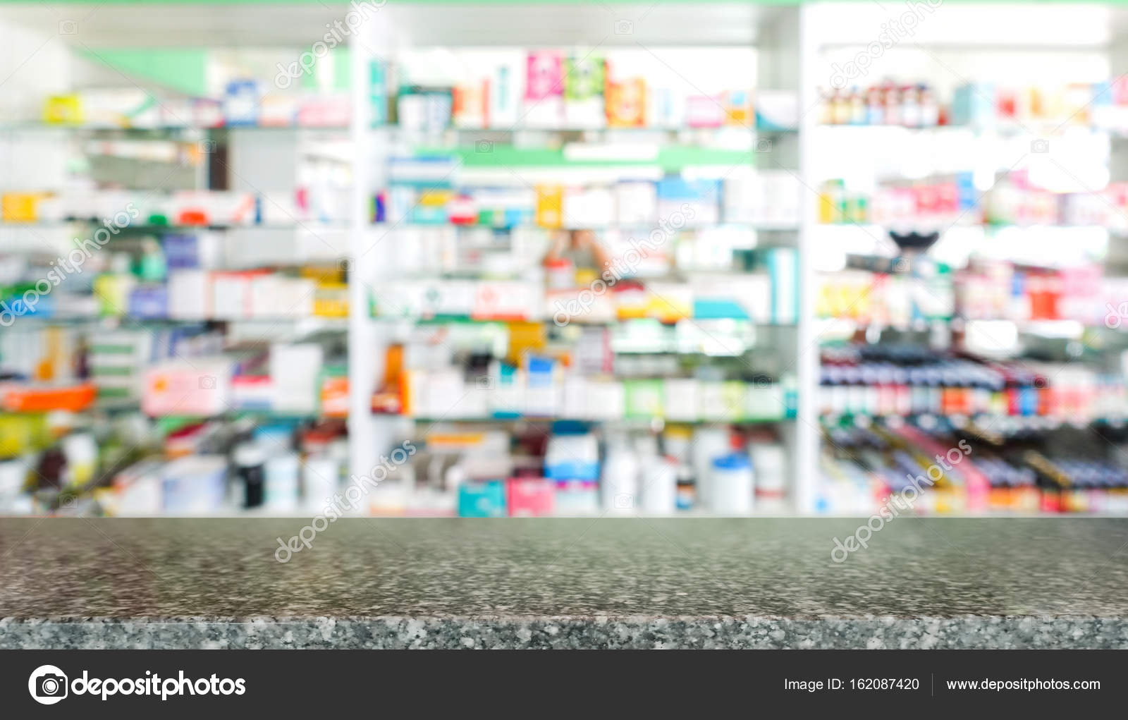 Marble table at drug store — Stock Photo © thawornnulove #162087420