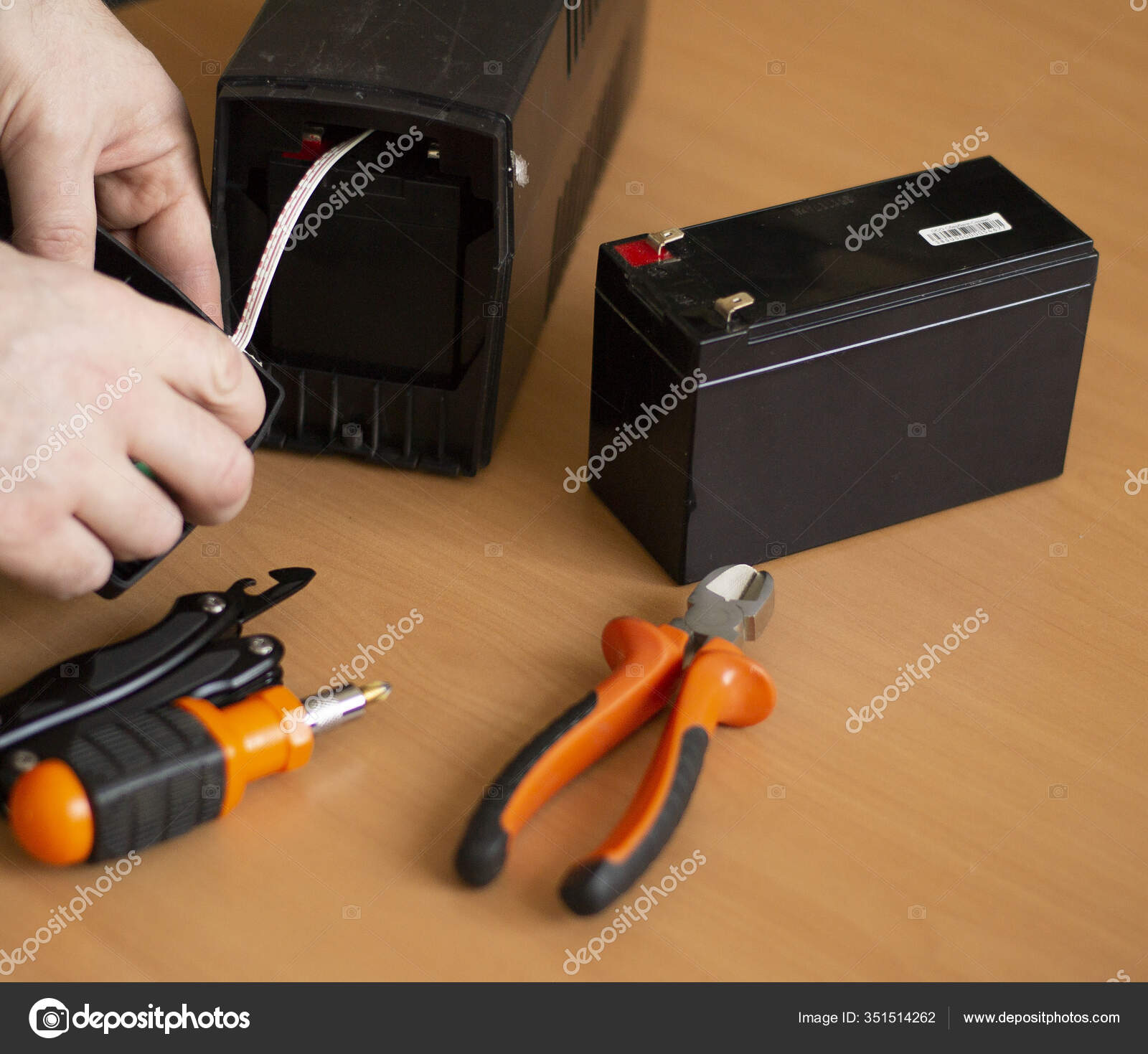 Repair Uninterruptible Power Supply Replacement Battery Burned Out ...