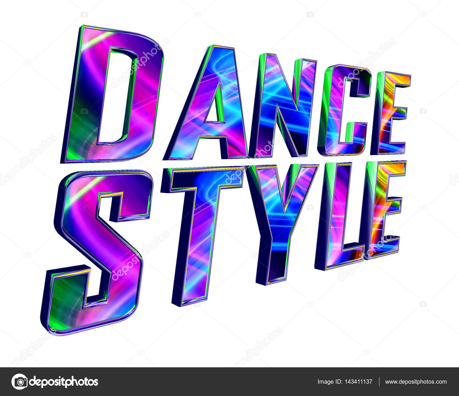 3d illustration. Dance style text on a white background Stock Photo by ...