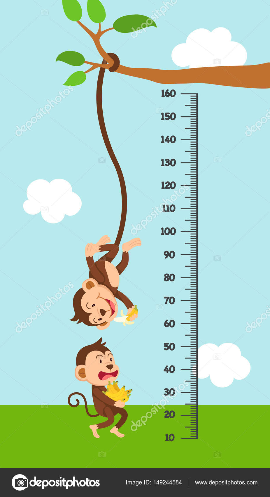 Meter wall with monkey. illustration. Stock Vector Image by ©jehsomwang ...