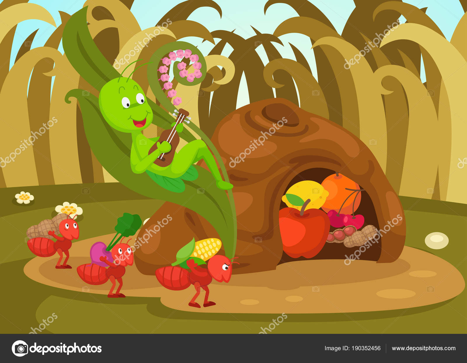 Ant And The Grasshopper Clipart