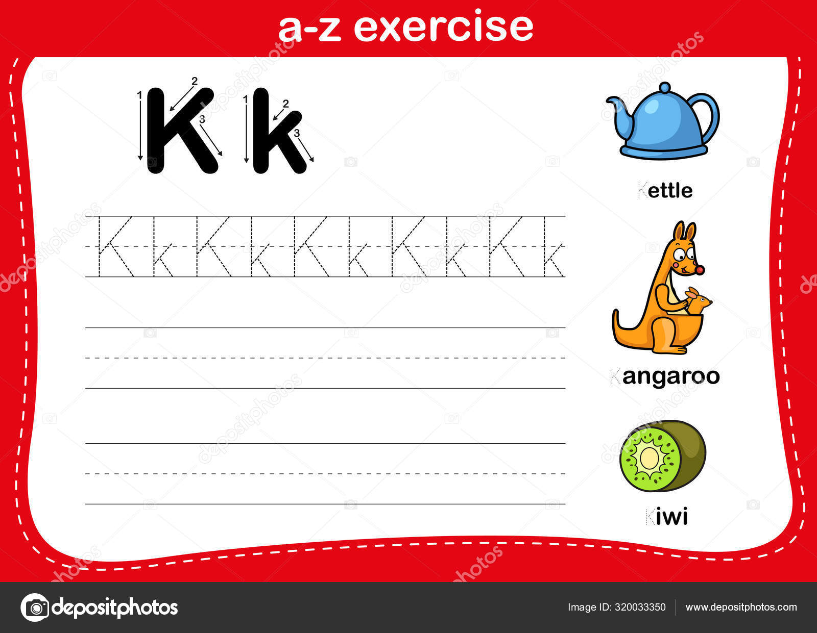 Alphabet Exercise Cartoon Vocabulary Illustration Vector Stock Vector ...