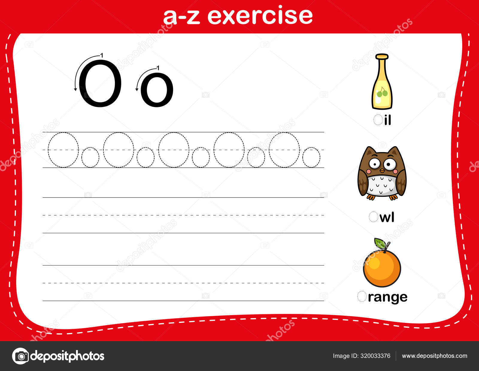 Alphabet Exercise Cartoon Vocabulary Illustration Vector Stock Vector ...