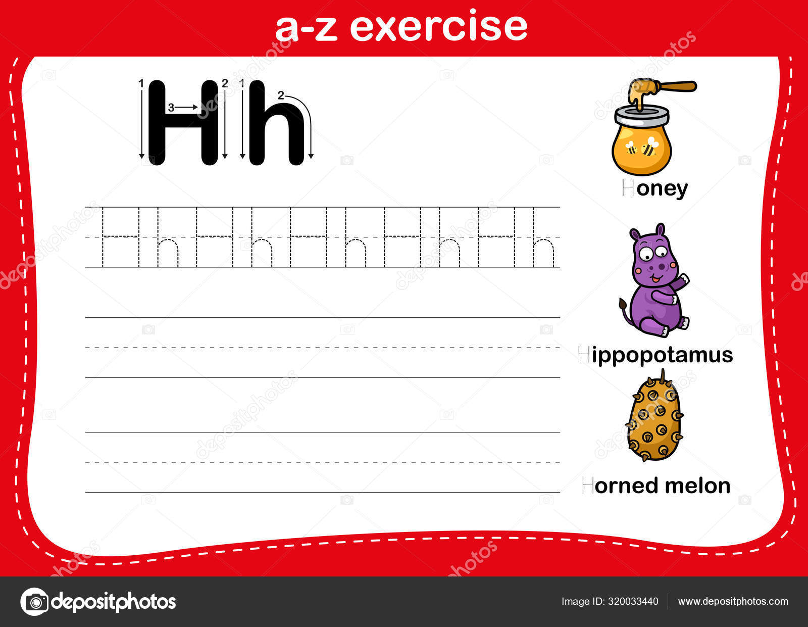 Alphabet Exercise Cartoon Vocabulary Illustration Vector Stock Vector ...