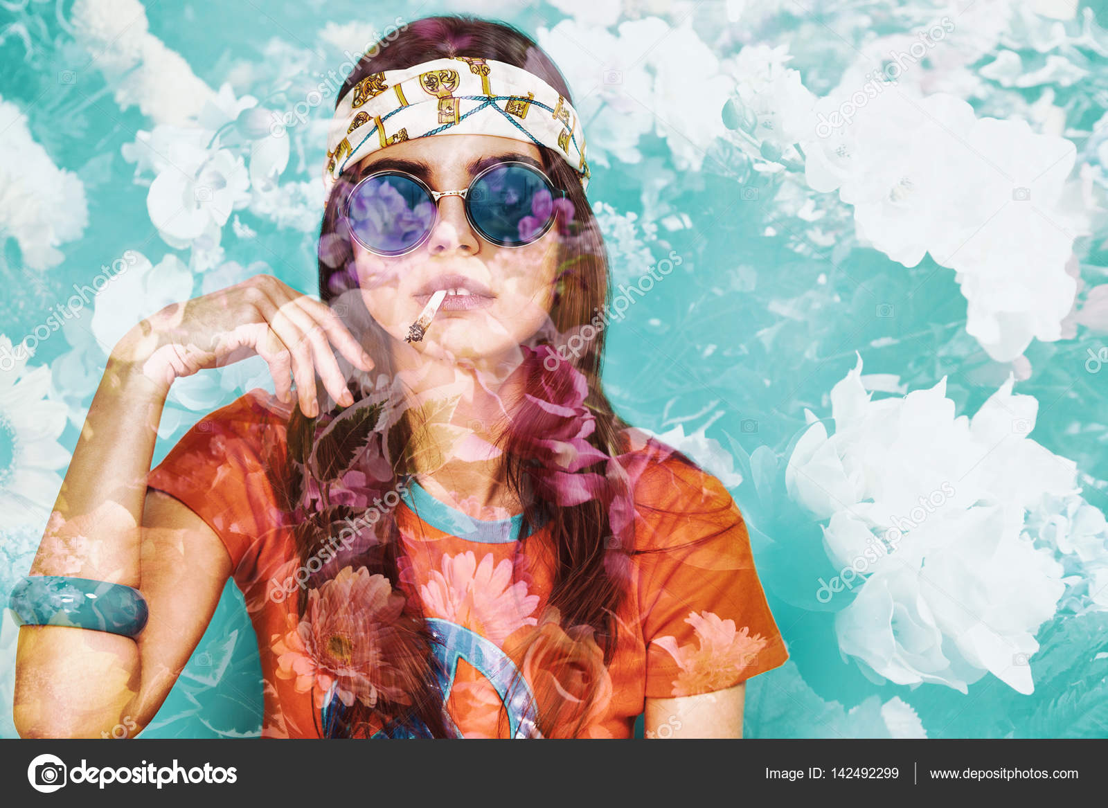 Hippie Smoking A Joint