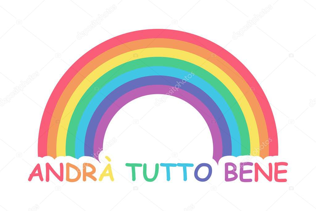 Todo estará bien en italiano. Andra tutto bene. Texto inspirador para ... Todo estará bien en italiano. Andra tutto bene. Texto inspirador para ...