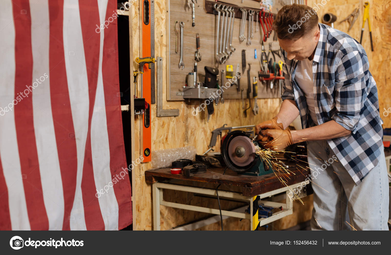 Precise hardworking expert creating custom details — Stock Photo ...