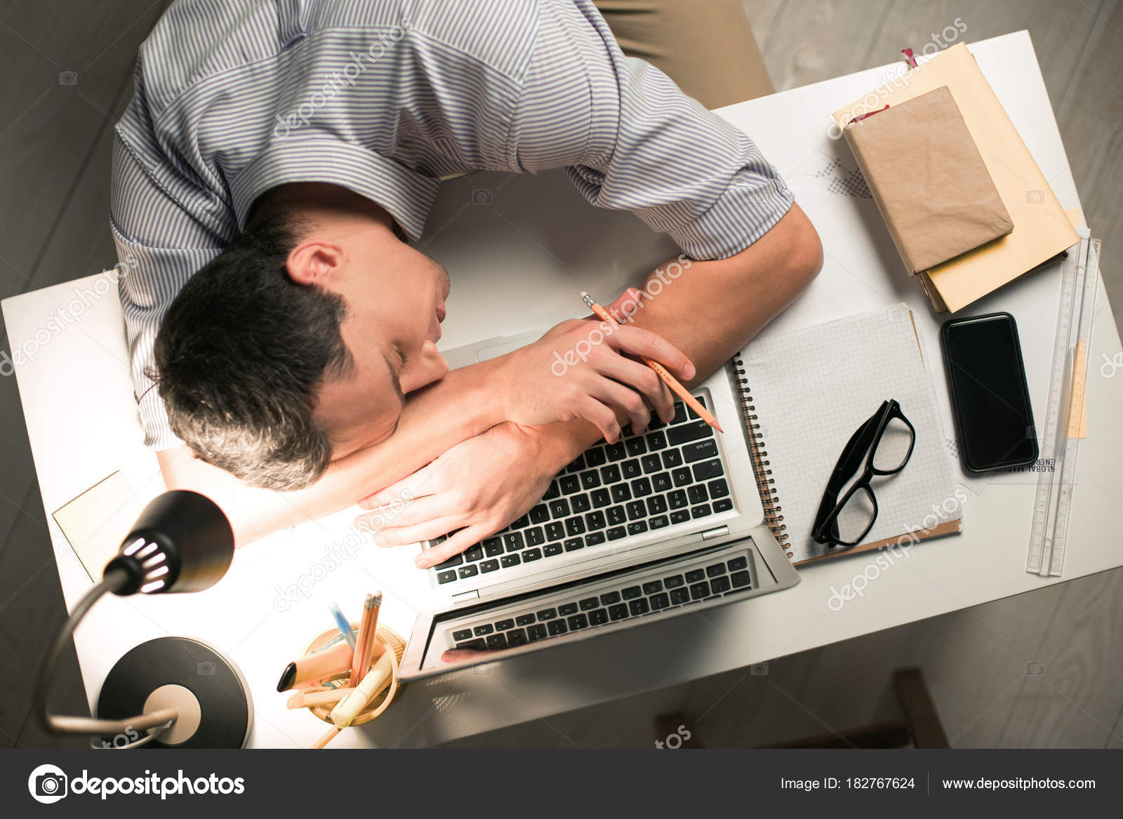 Sleeping Man At Work