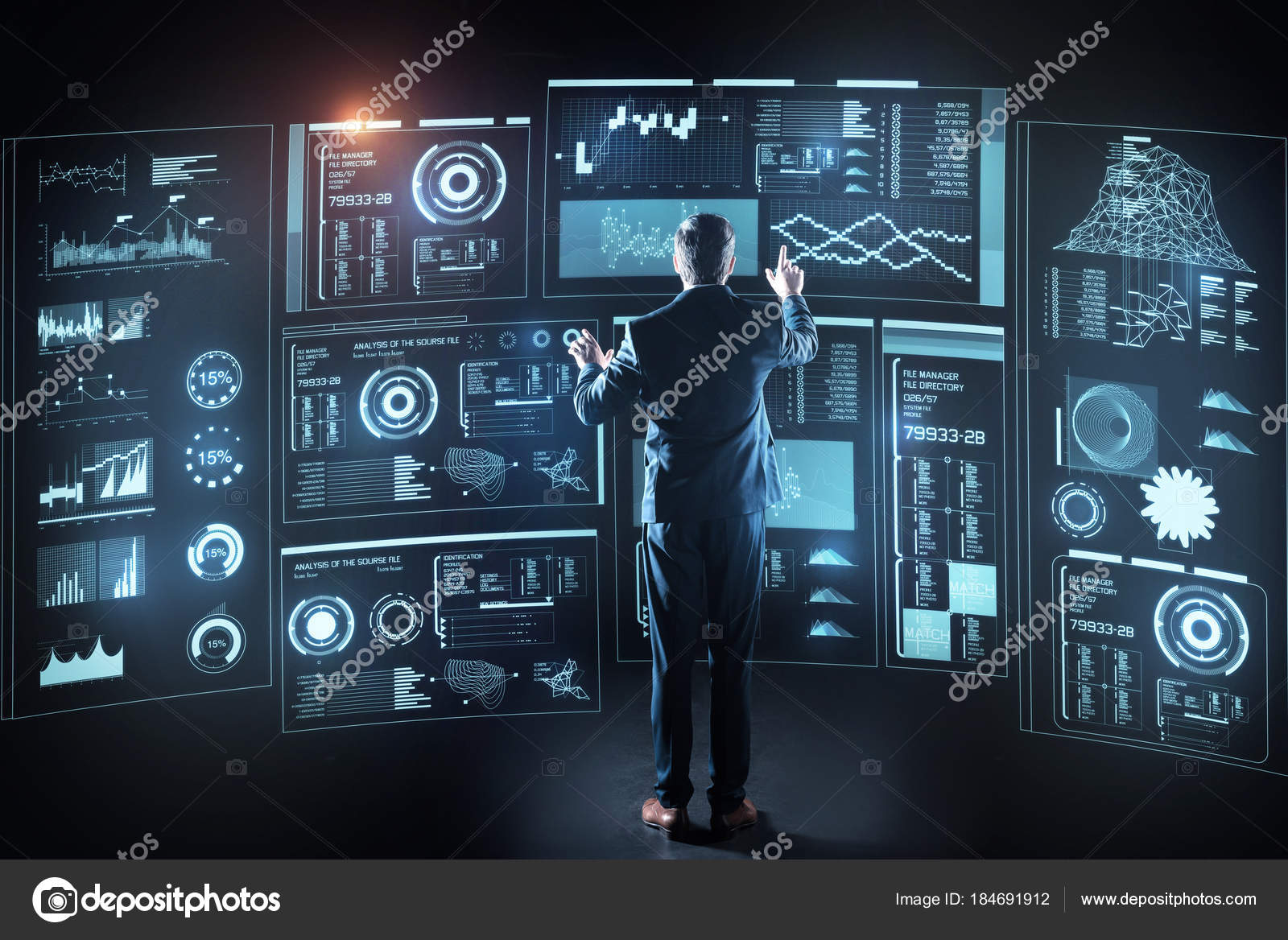 Enthusiastic programmer facing the screen of his computer while working ...