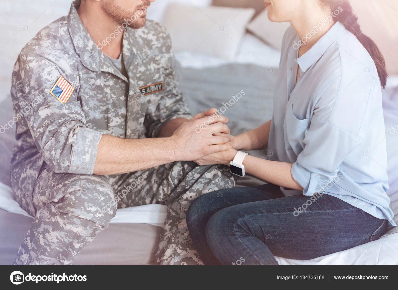 Military Couples Saying Goodbye