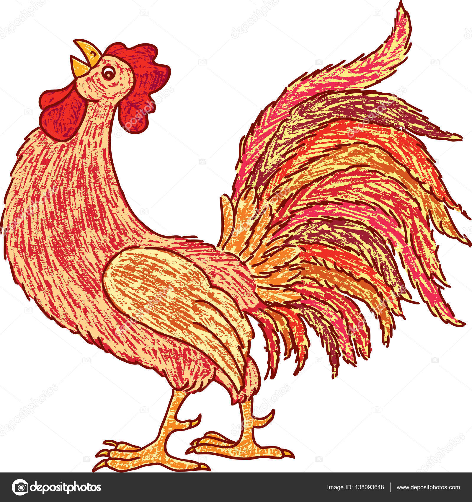 Red cartoon rooster Stock Vector by ©chronicler101 138093648