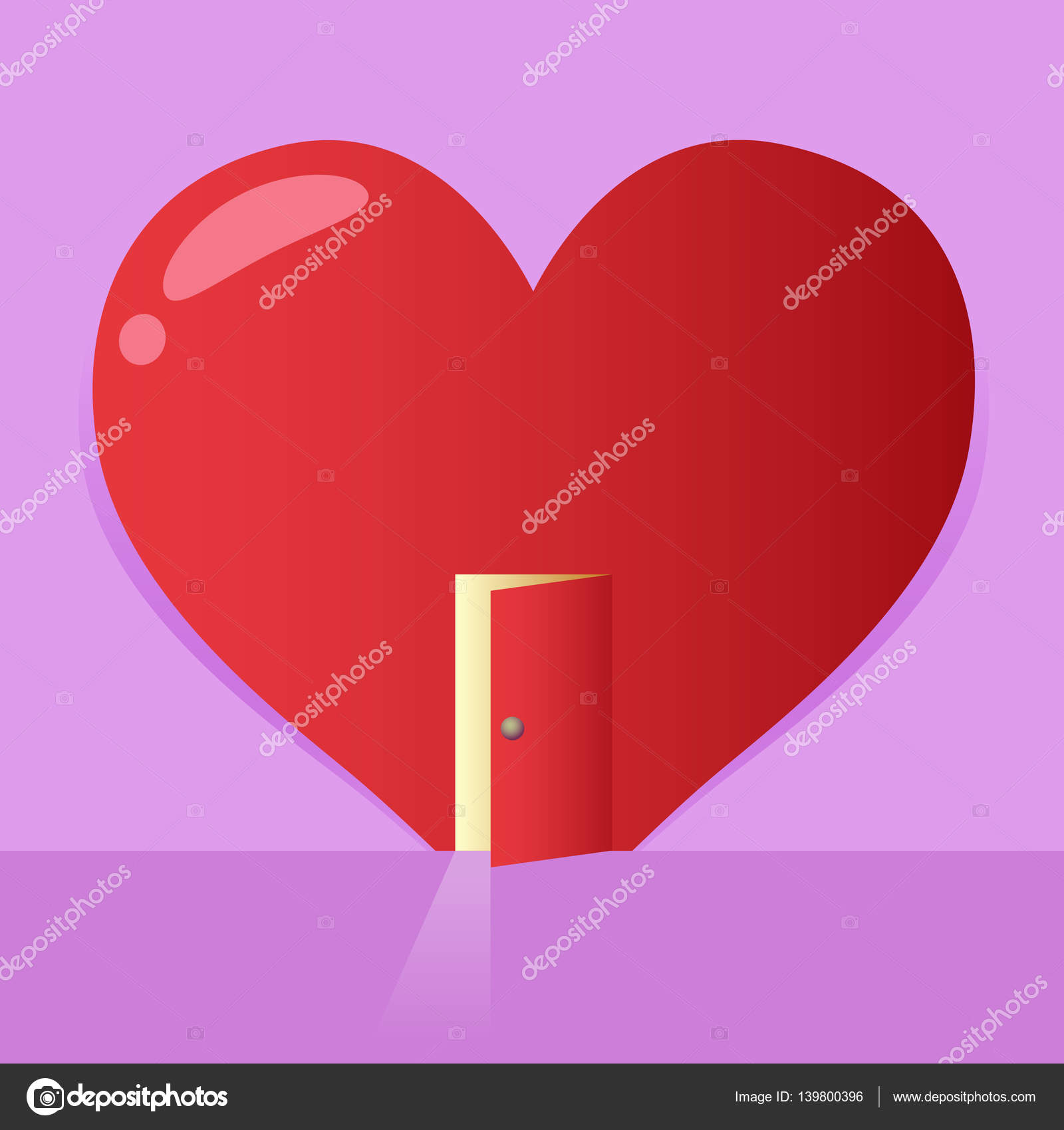 Heart With An Opened Door Stock Illustration by ©yusak_p #139800396