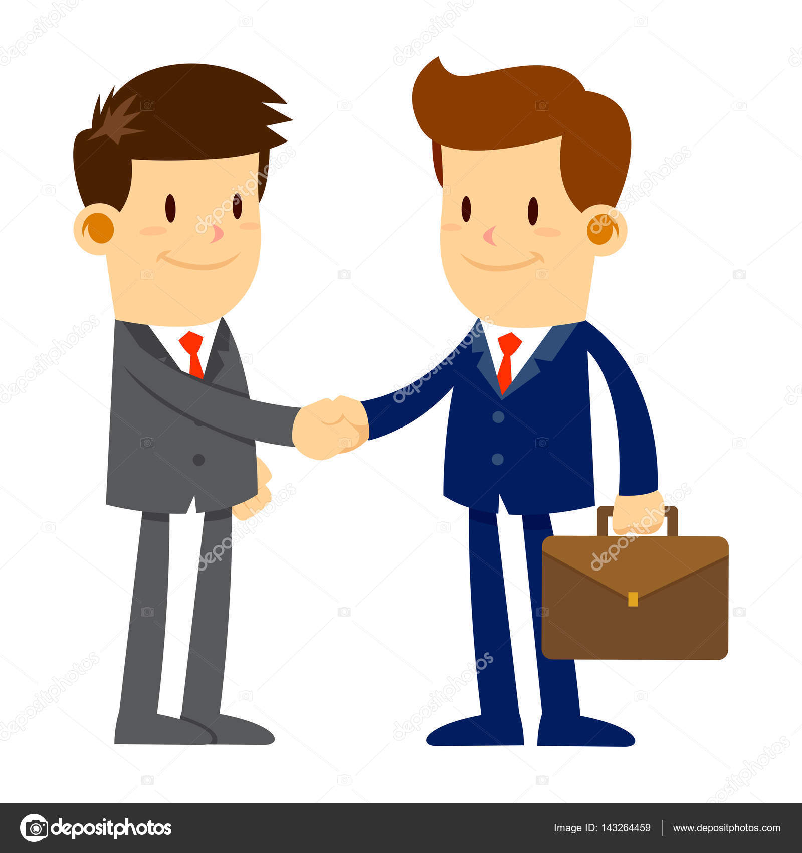 Two Businessman In Suits Shaking Hands While Smiling — Stock Vector ... Two Businessman In Suits Shaking Hands While Smiling — Stock Vector ...