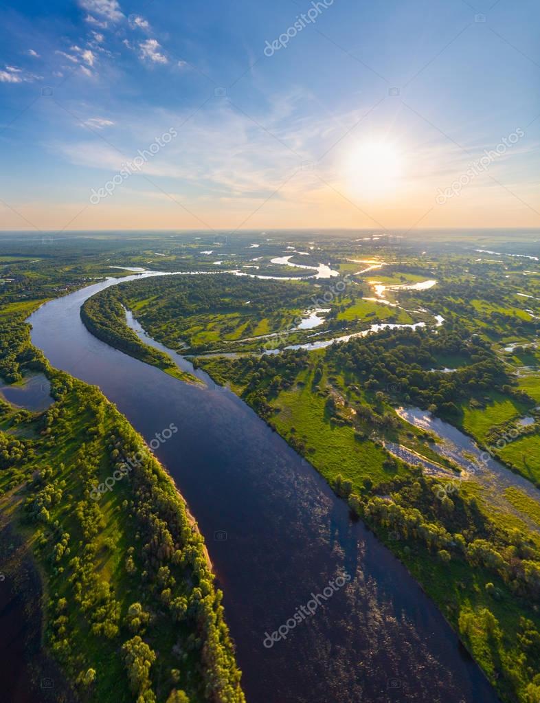 Belarusian river at sunset — Stock Photo © mvw@tut.by #129567518