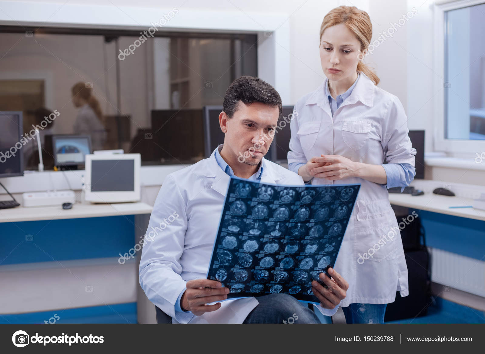 Handsome confident oncologist thinking about the diagnosis — Stock ...