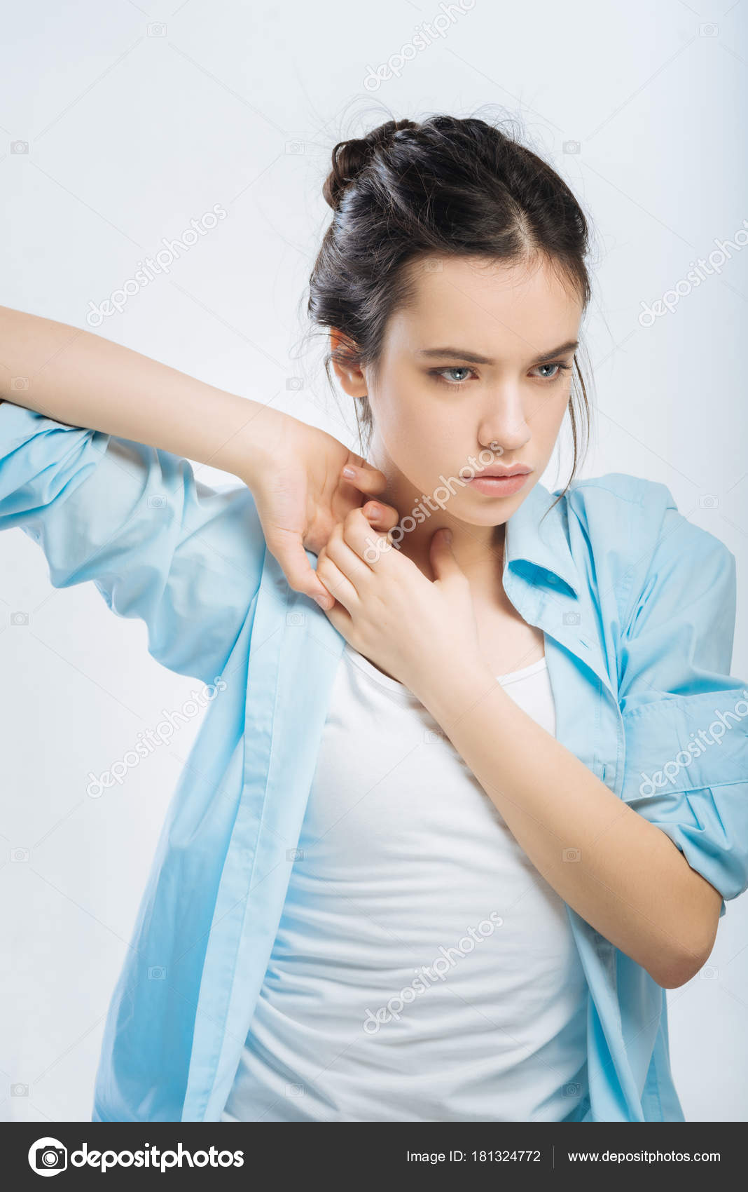 Vulnerable concentrated woman taking measures Stock Photo by ©Dmyrto_Z ...