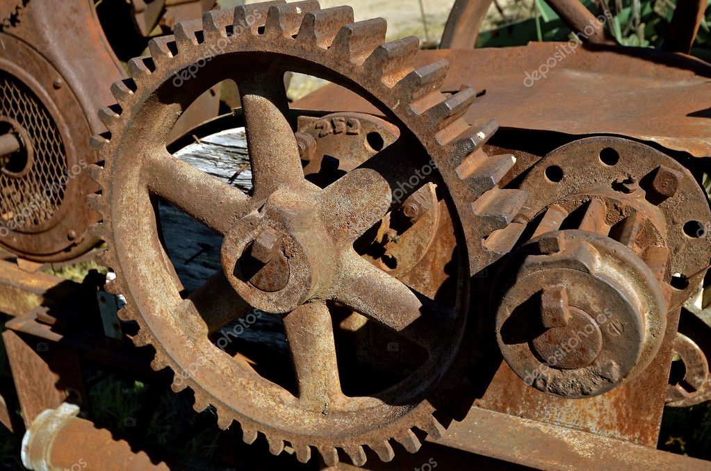 Rusty steel gear and cogs — Stock Photo © fiskness #125012032