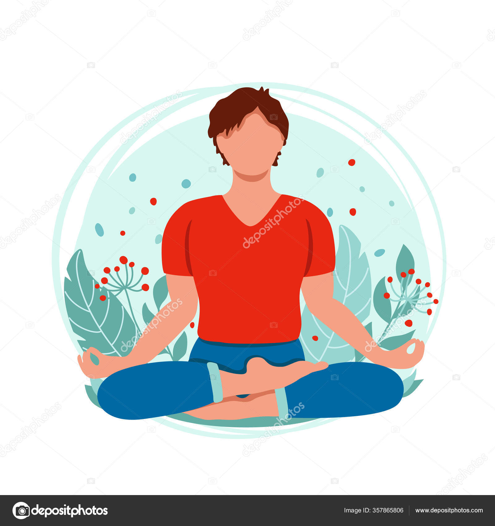 Man Meditating Cartoon