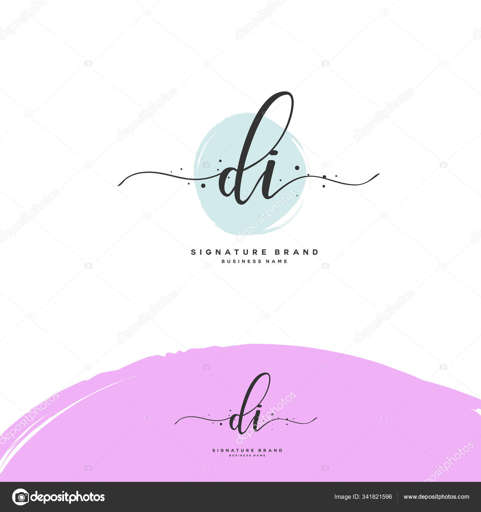 D I DI Inicial letra letra y firma logotipo. Un concepto de escritura a ...