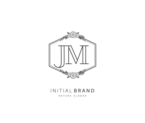 J M JM Beauty vector initial logo, handwriting logo of initial ...