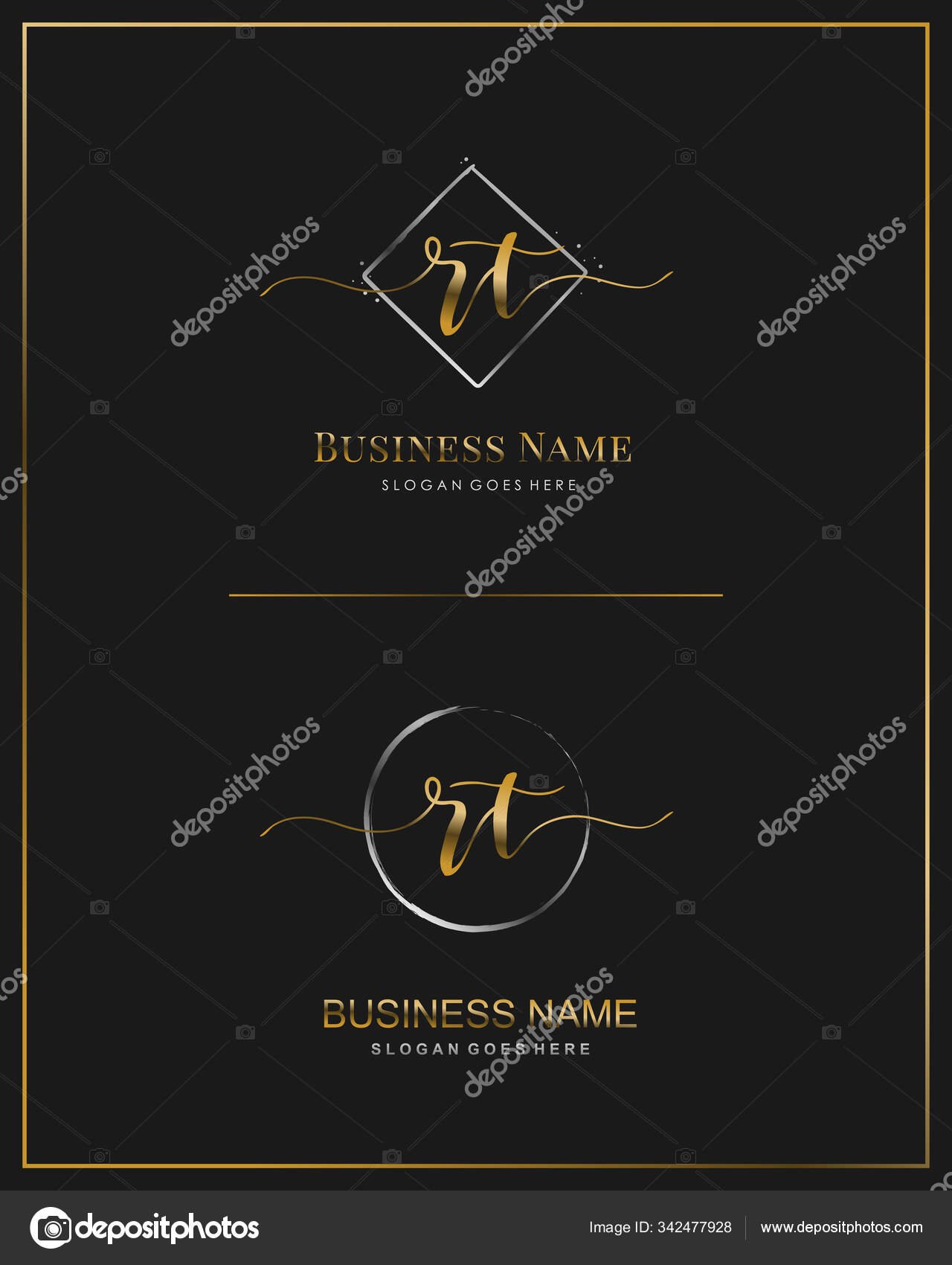 Initial Handwriting Logo Vector Letter Handwritten Logo Template 图库矢量图© ...