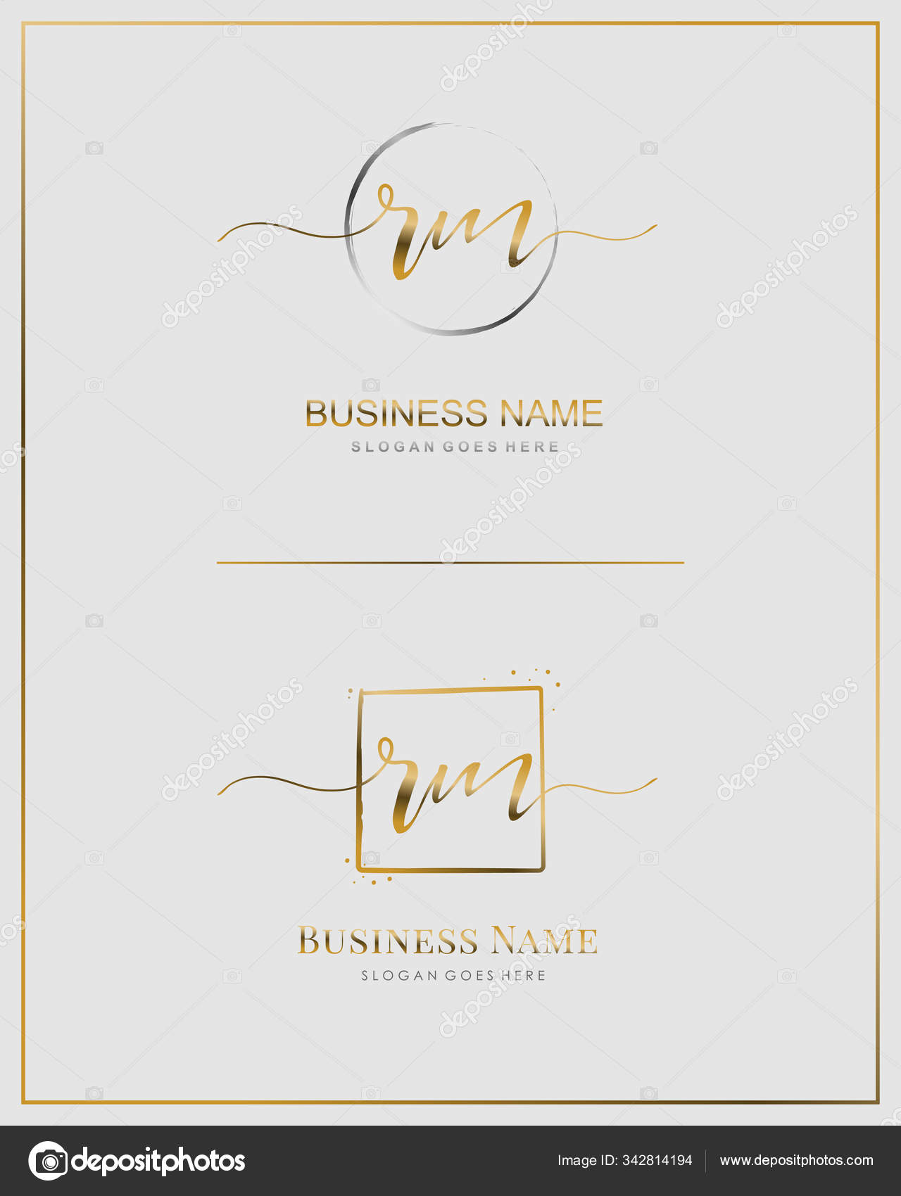 Inicial Vector Logotipo Escritura Mano Carta Plantilla Logotipo Manuscrita Vector de stock ...