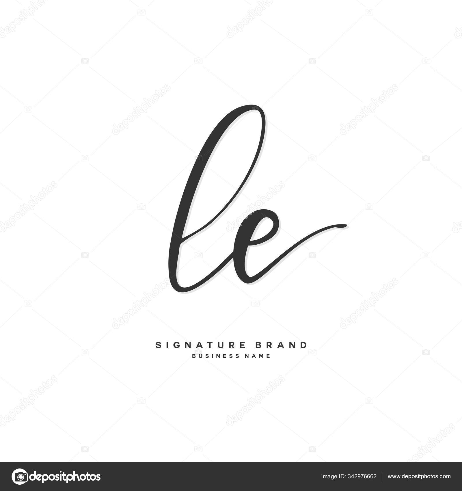 L E LE letra inicial caligrafia e assinatura logotipo conceito design ...