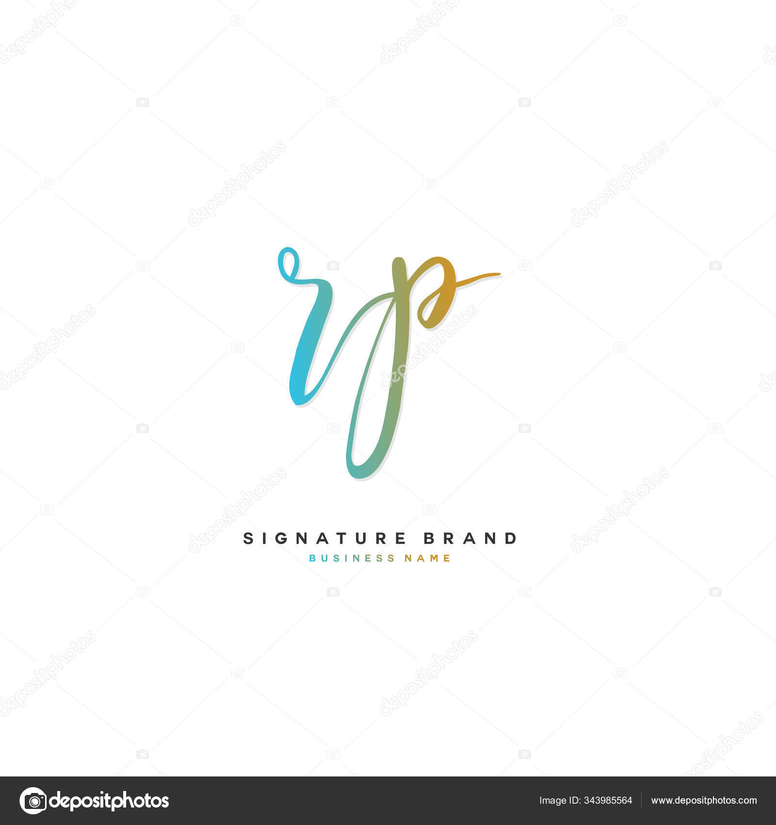 R P RP Desain konsep tulisan tangan huruf awal dan logo tanda tangan ...