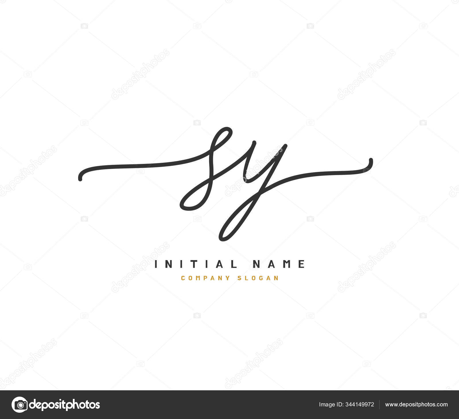 Beauty Vector Initial Logo Handwriting Logo Initial Signature Wedding ...
