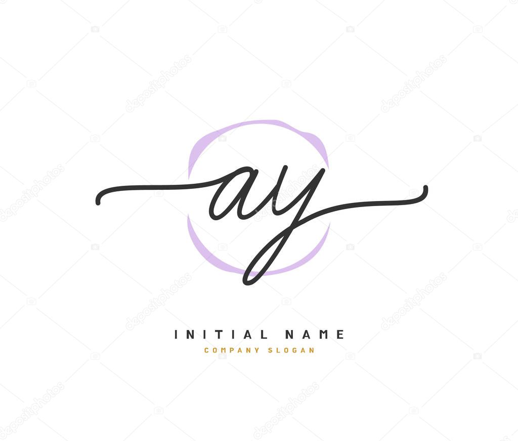 Un logotipo inicial de Y AY Beauty vector, logotipo de escritura a mano ...