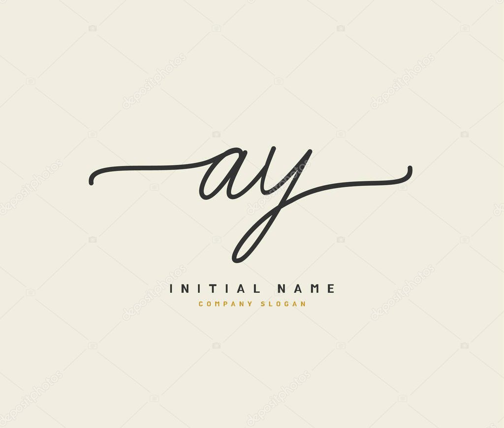 Un logotipo inicial de Y AY Beauty vector, logotipo de escritura a mano ...