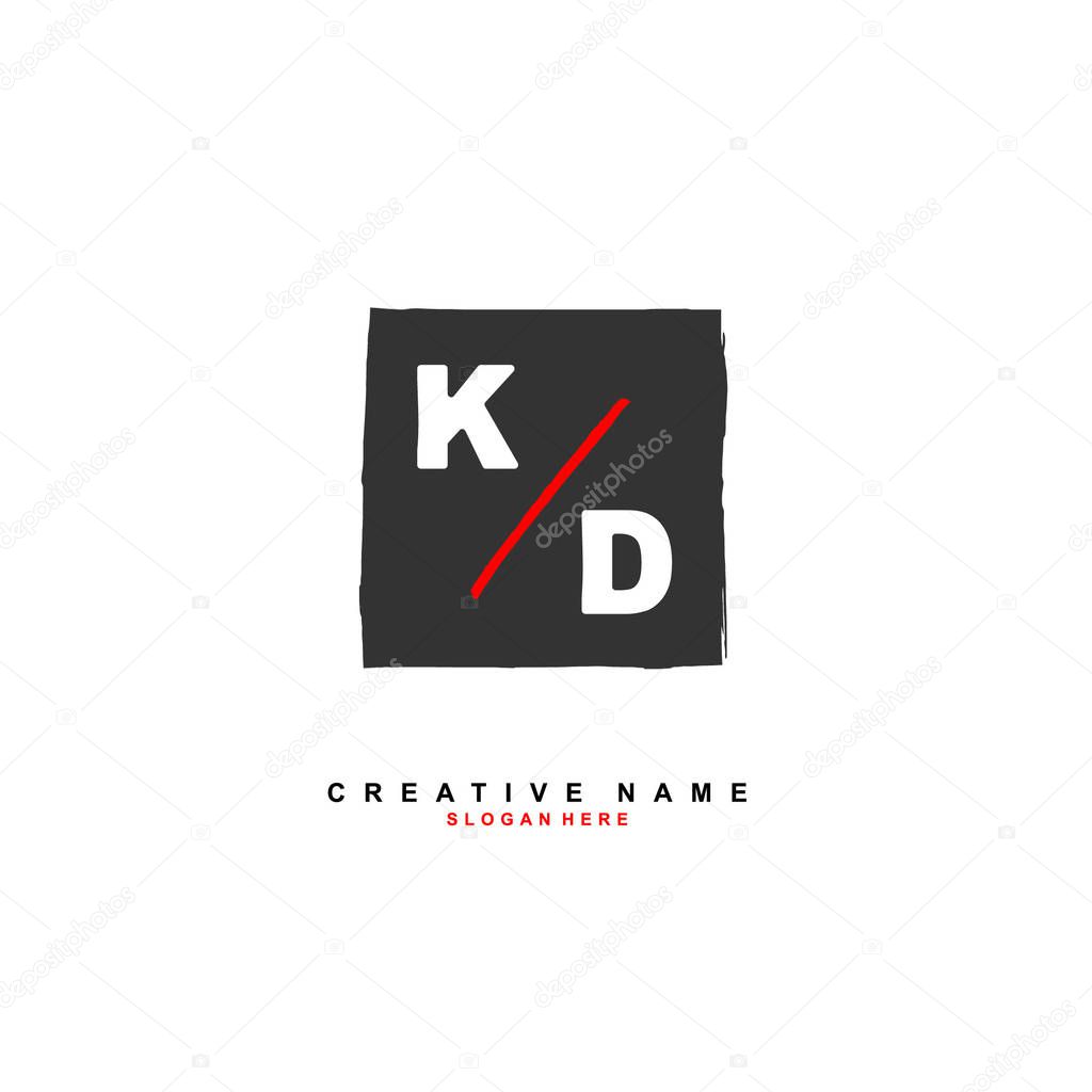 K D KD Plantilla de logotipo inicial vector. Letra logo concepto 2022
