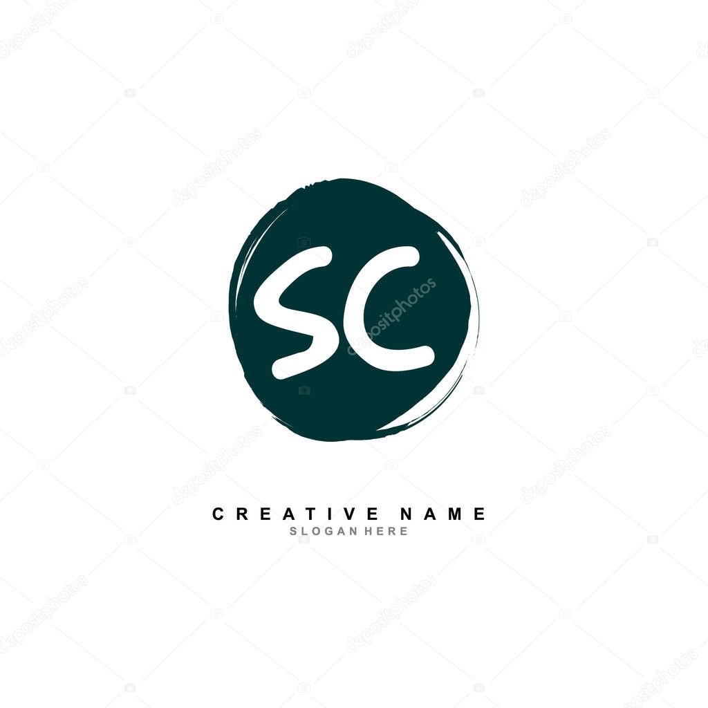 S C SC Plantilla de logotipo inicial vector. Letra logo concepto 2023