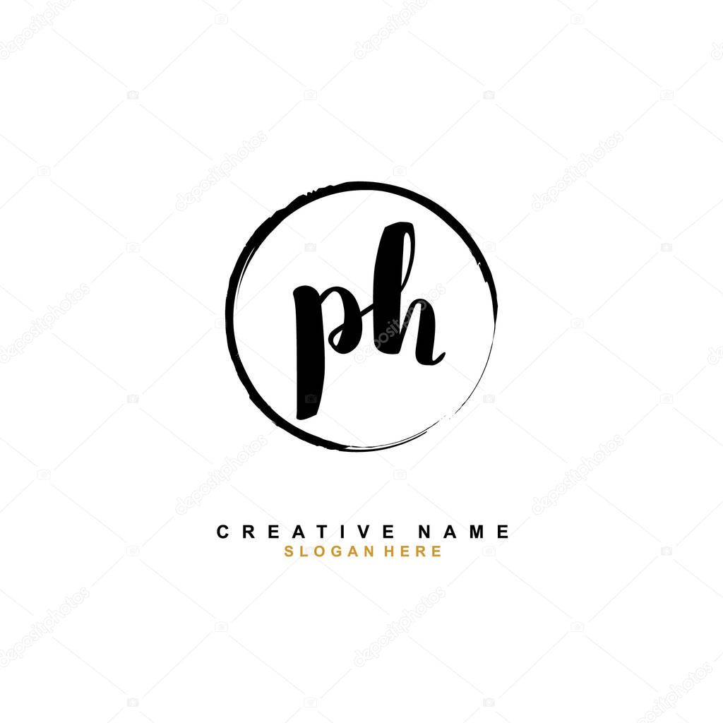 P H PH Plantilla de logotipo inicial vector. Letra logo concepto 2024