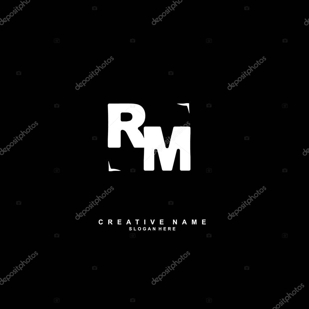 R M RM Plantilla de logotipo inicial vector. Letra logo concepto 2023