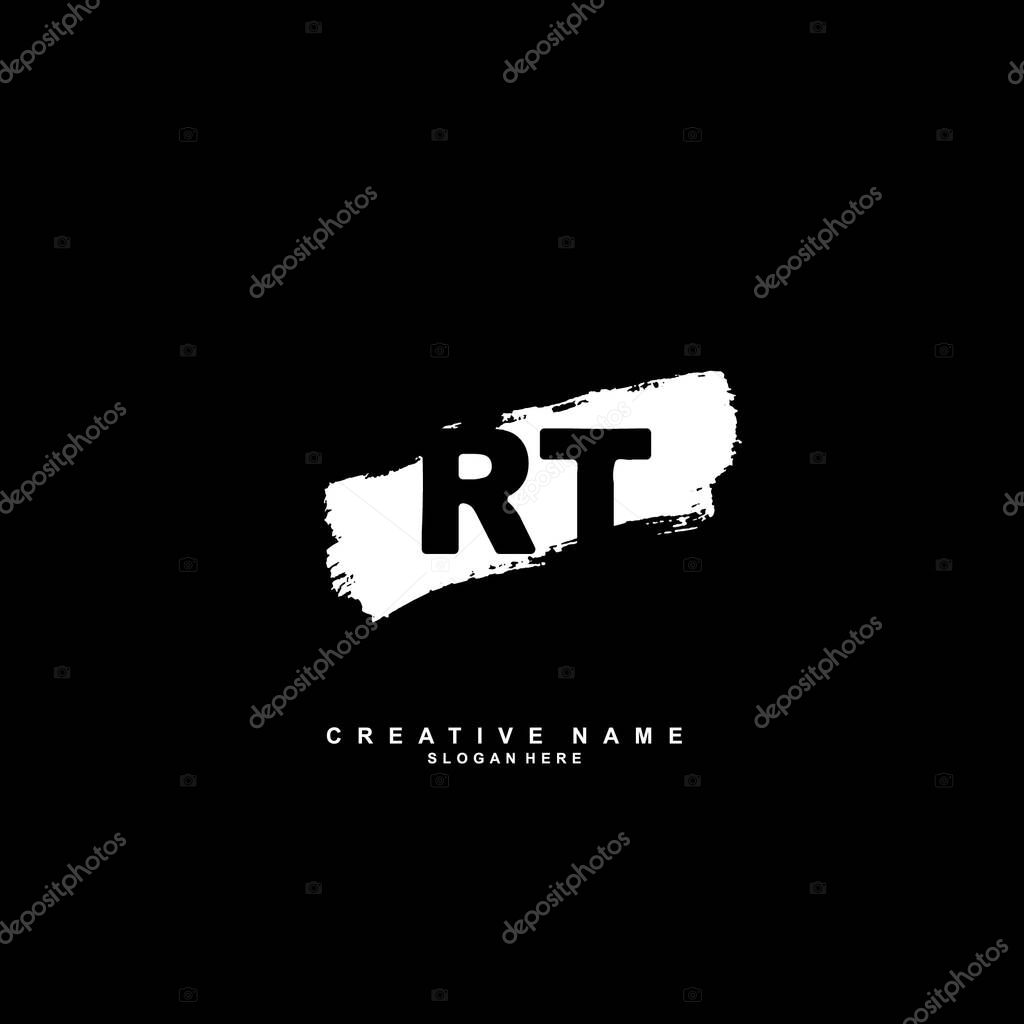 R T RT Plantilla de logotipo inicial vector. Letra logo concepto 2024