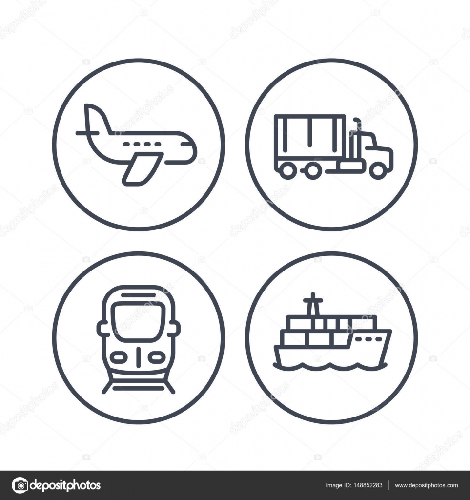 Transportation industry line icons Stock Vector by ©nexusby 148852283