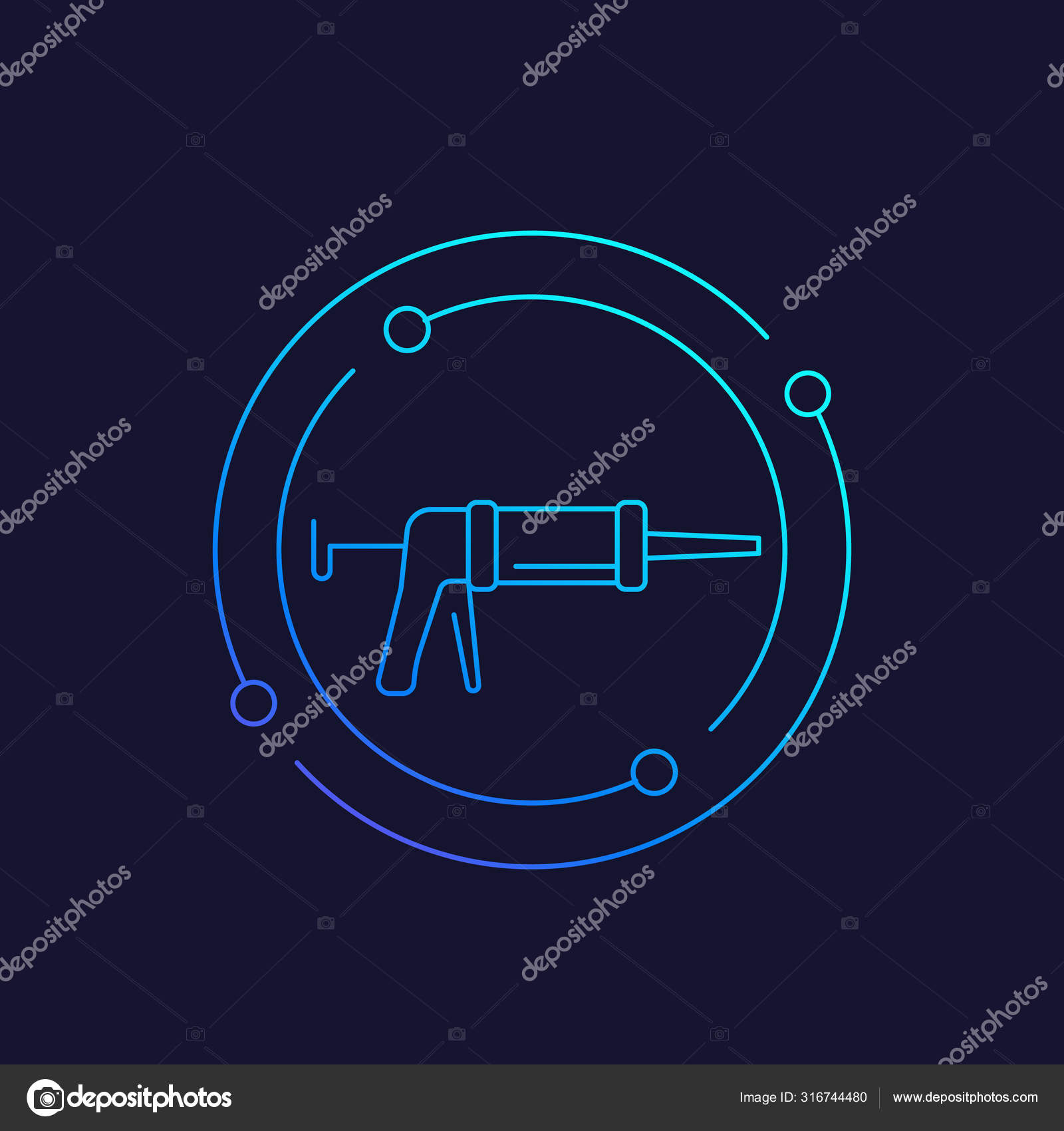 Silicone gun linear icon Stock Vector Image by ©nexusby #316744480