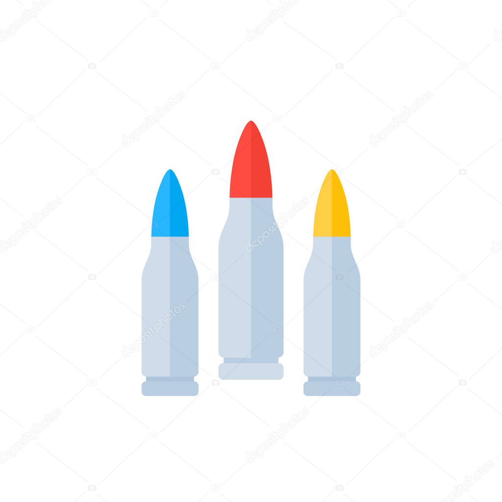 balas en el icono del vector blanco 2024