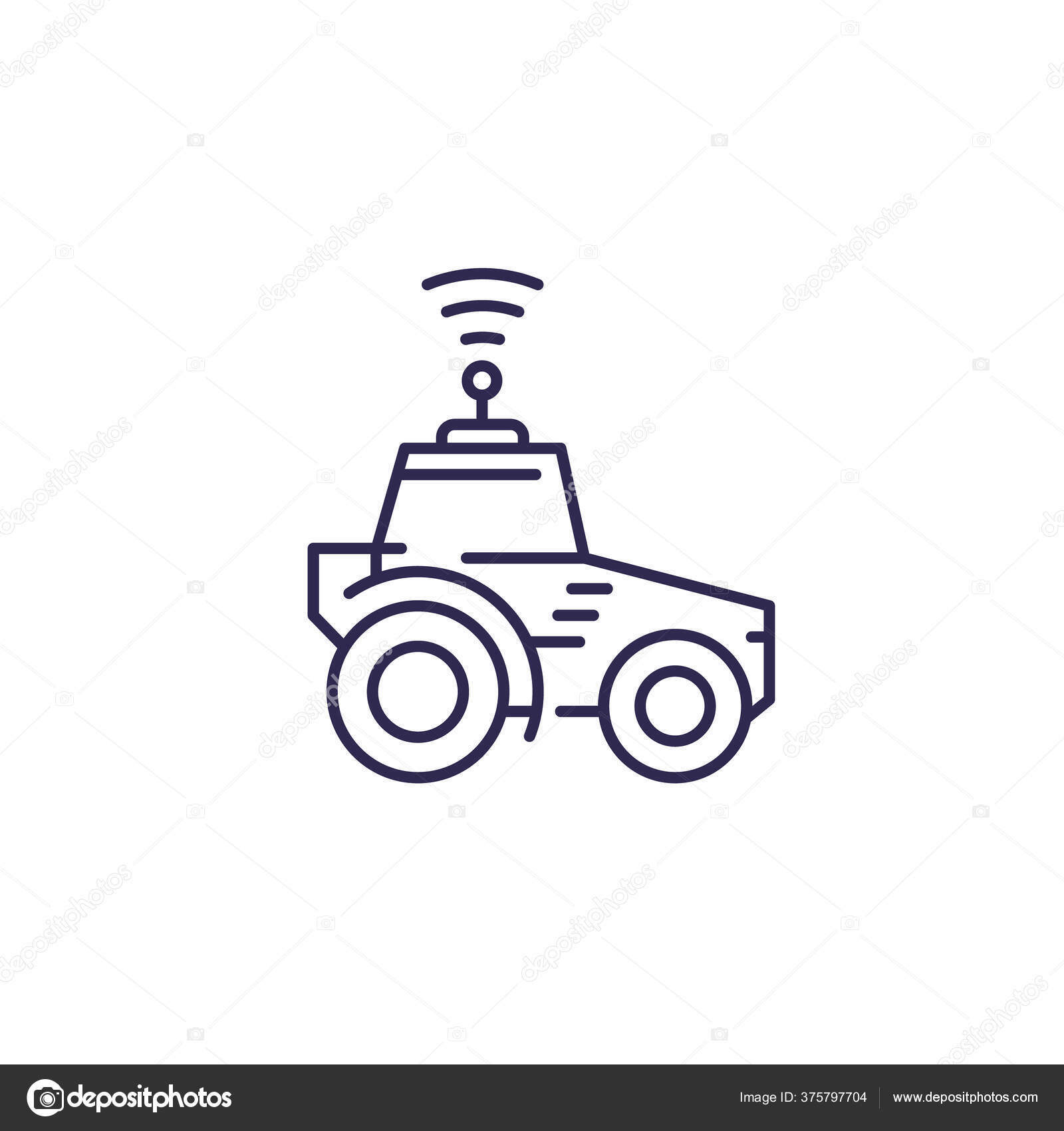 Autonomous tractor, agrimotor vector line icon — Stock Vector © nexusby ...