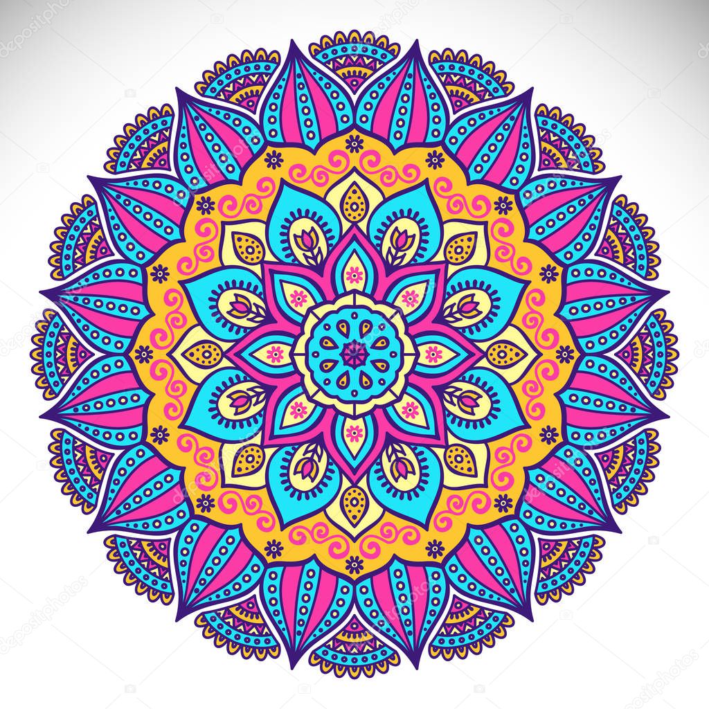 Mandala indiana de vetor — Vetor de Stock © VikaSnezh #132393572