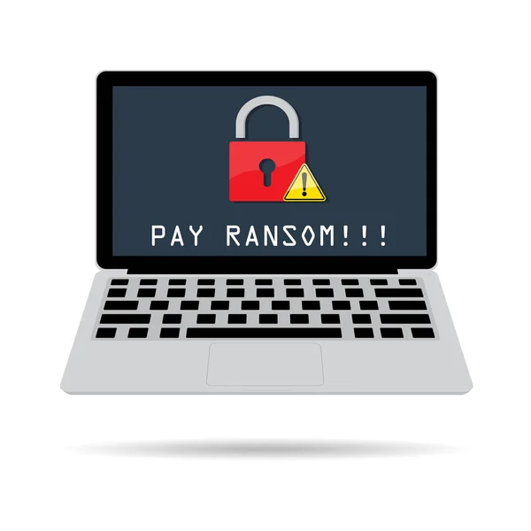 Laptop computer have folder locked key with ransomeware and malw Stock ...