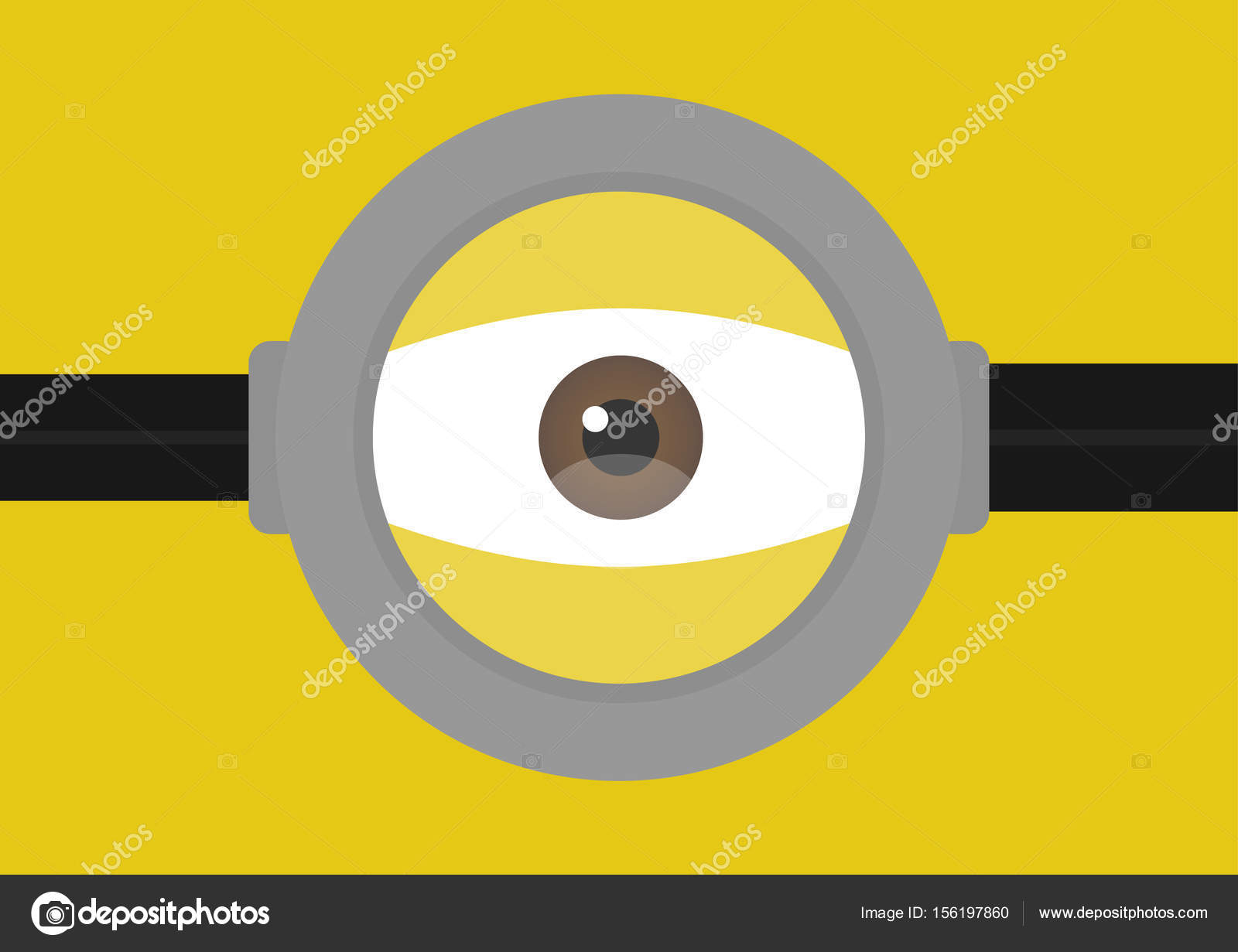 Vector illustration of goggle eyes on yellow color background. Vector ...