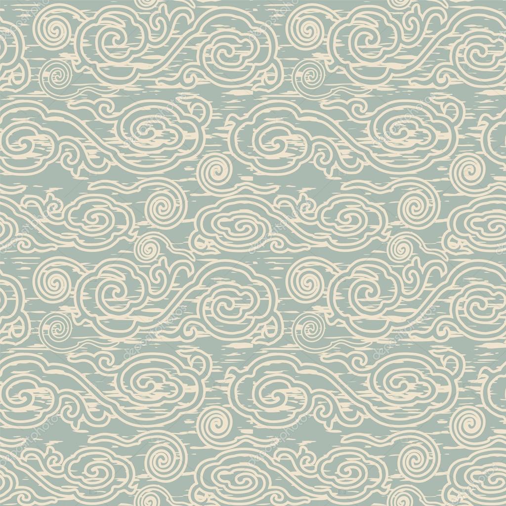 Antique seamless background 534 vintage oriental Chinese cloud pattern ...
