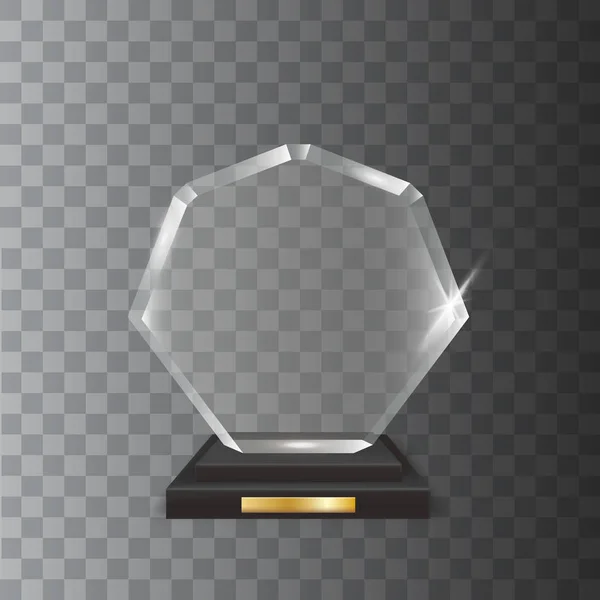 Trophée en verre acrylique vectoriel blanc réaliste transparent Vecteur ...