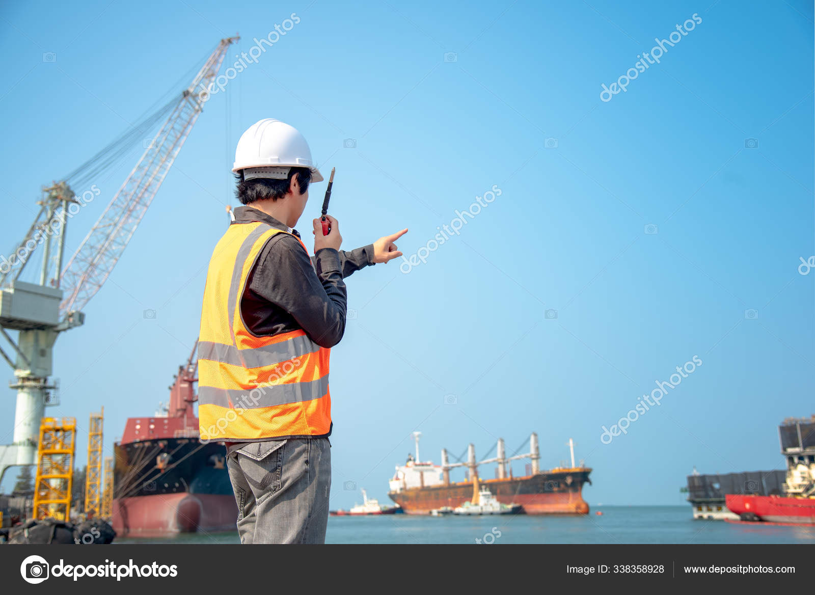Harbor Master Port Control Command Ship Takes Berthing Alongside ...