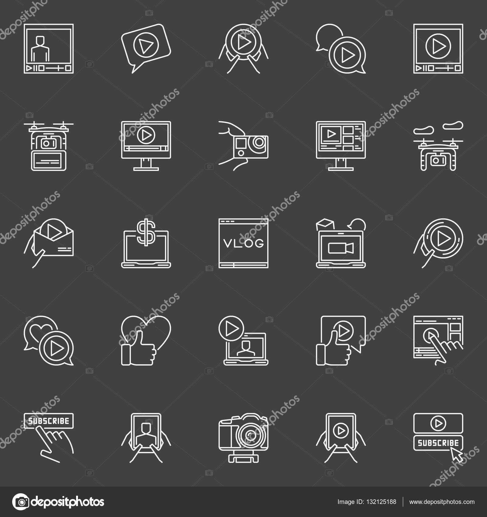 Video blogger icons set Stock Vector Image by ©sn3g #132125188