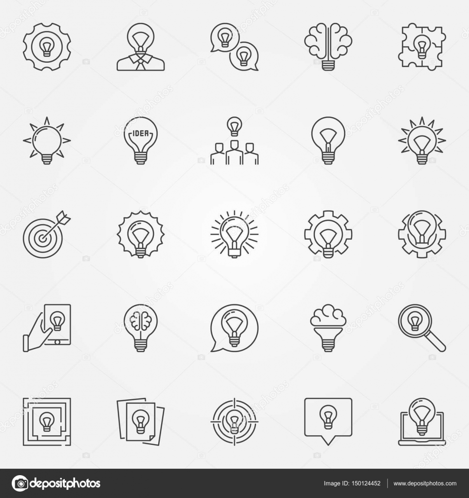 Idea icons set Stock Vector Image by ©sn3g #150124452