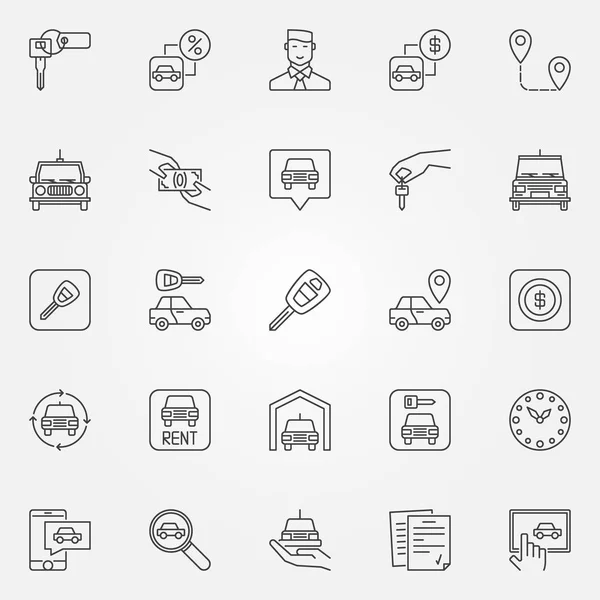 Rent a car icons set - Stock Image - Everypixel