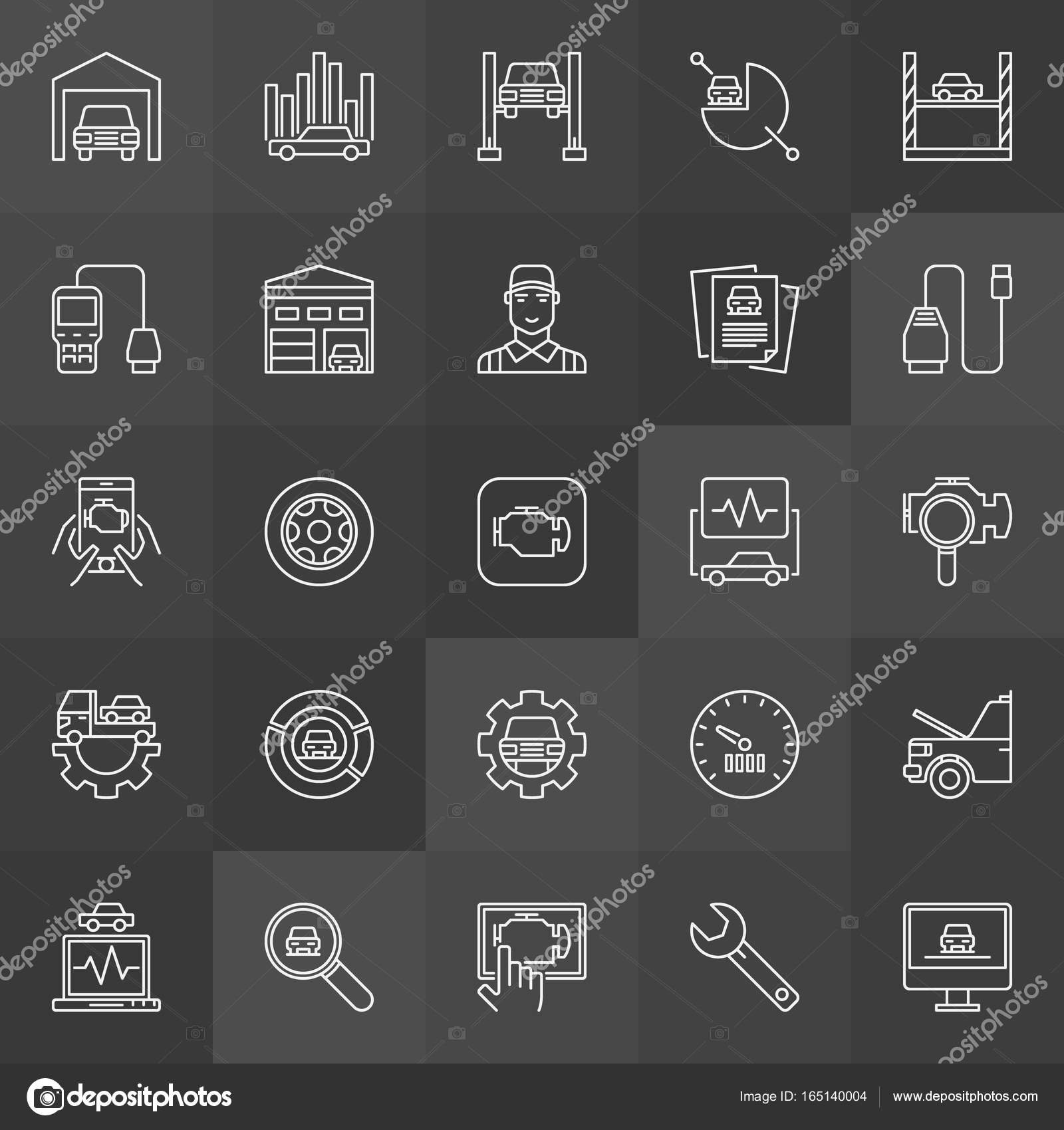 Vehicle diagnostics icons Stock Vector Image by ©sn3g #165140004
